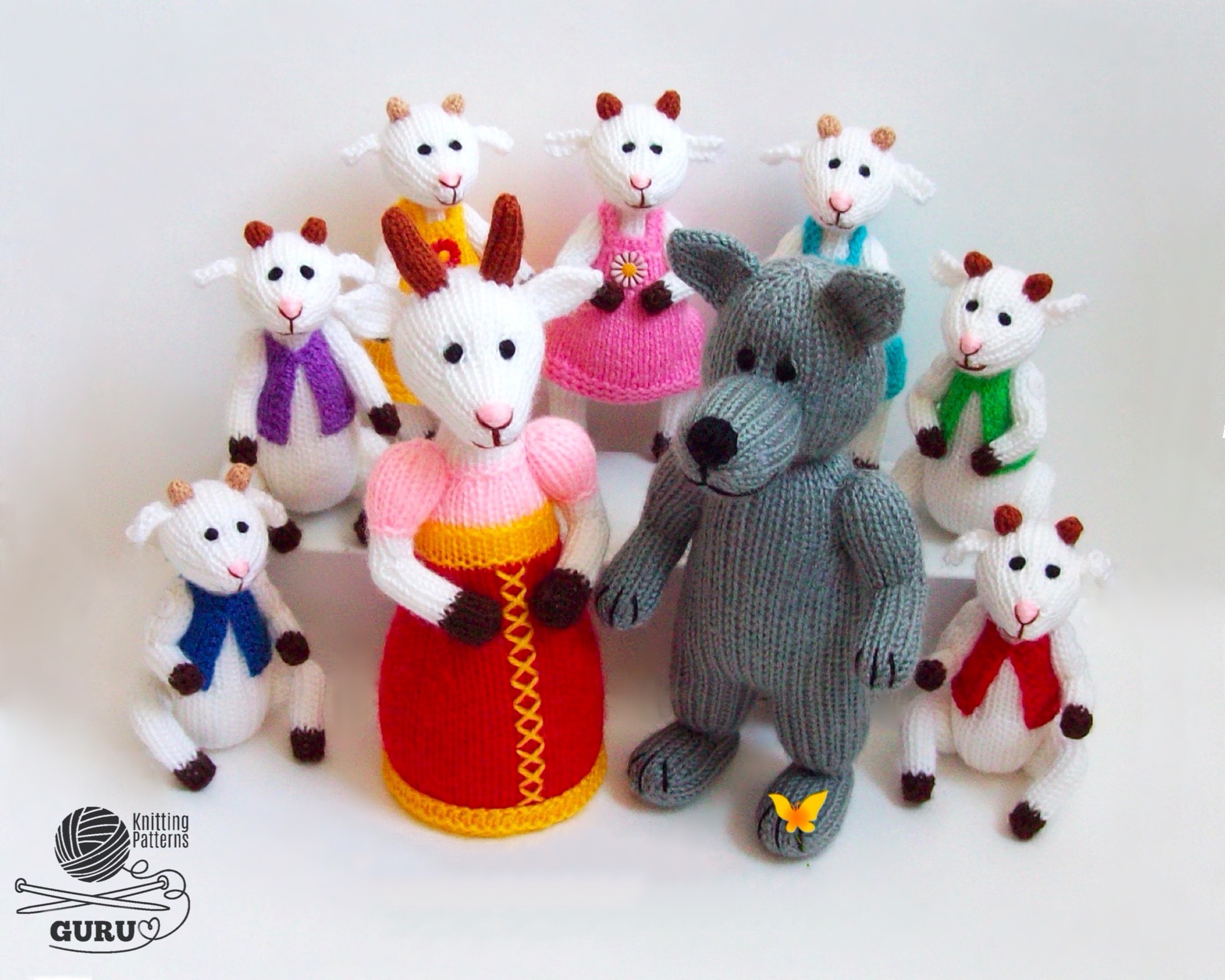 K053 Knitted Fairy Tale The Wolf and Seven Little Goats