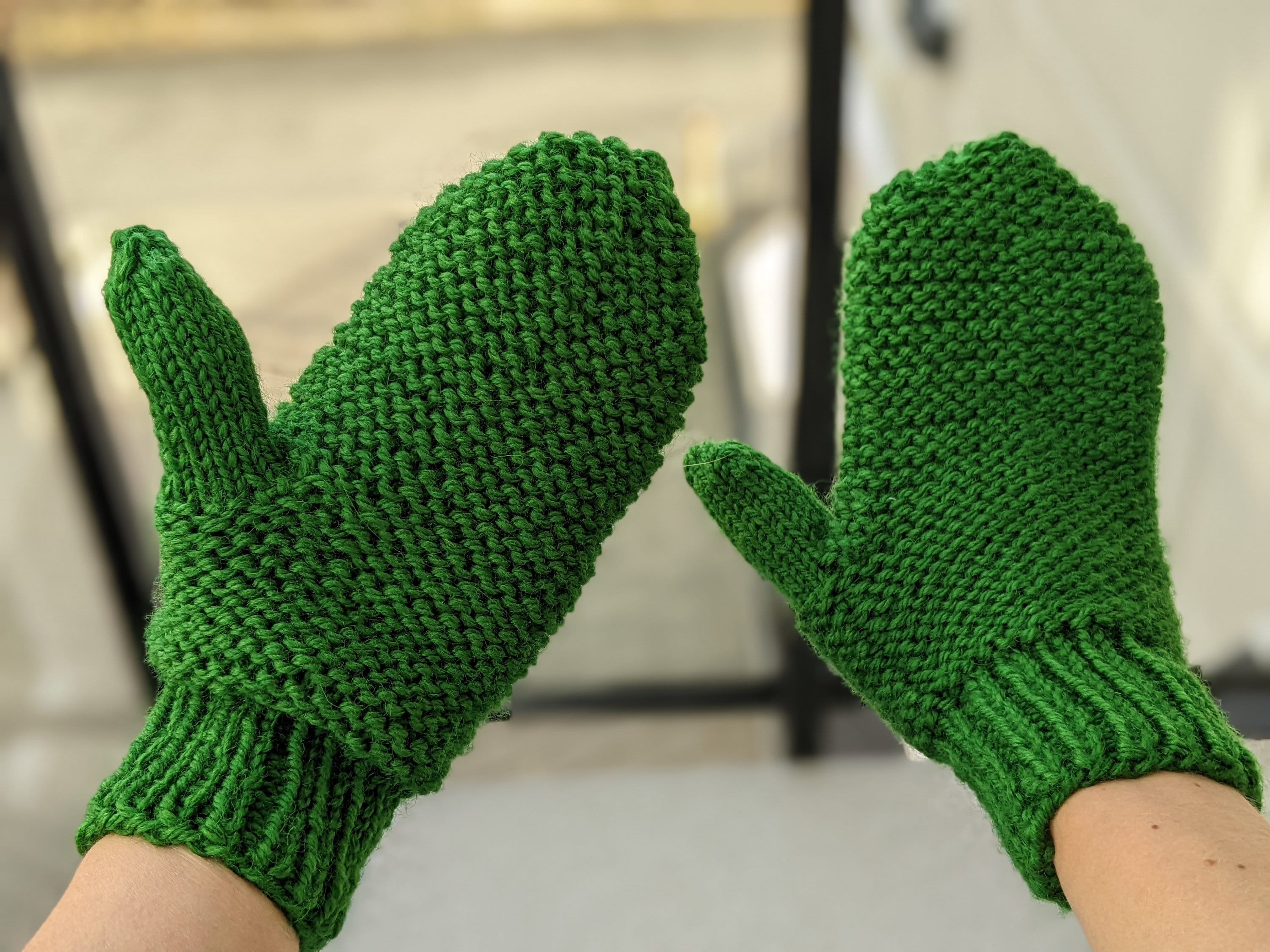 Garter Stitch Knit Mittens Pattern
