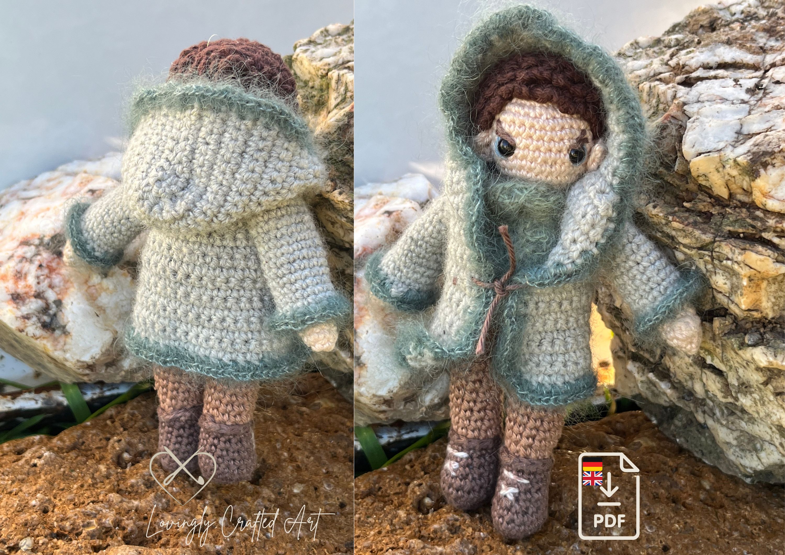 Elf doll Yuri amigurumi crochet Pattern, Inuit Eskimo Instruction