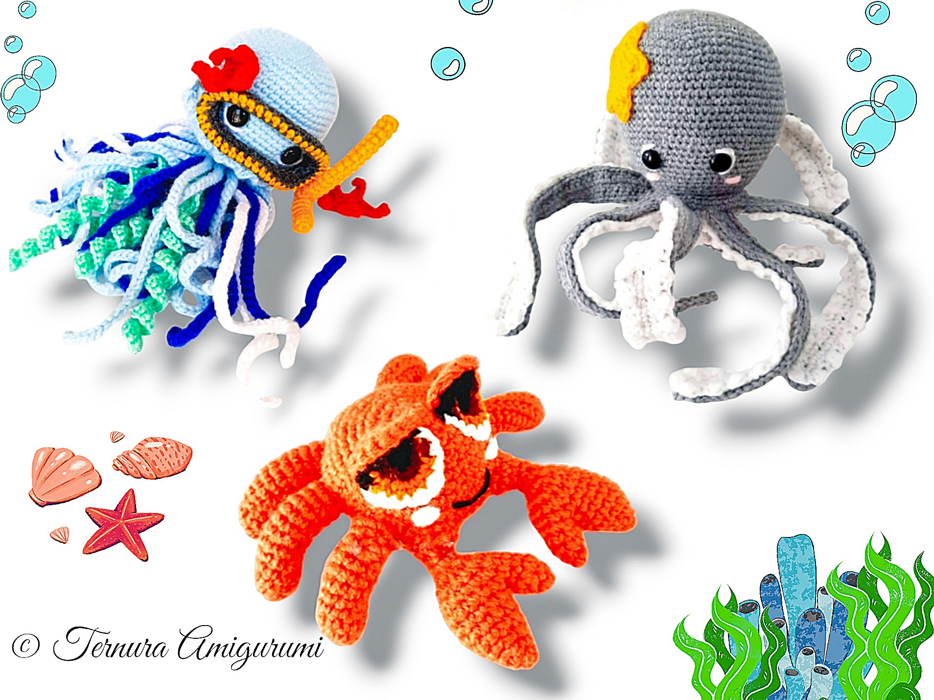 E-Book of sea animals Crochet Pattern