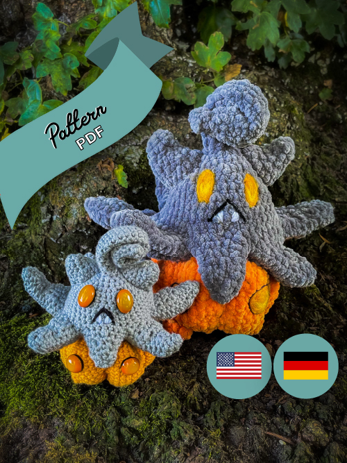 Crochet Pattern Vampiric Pumpkin Ghost PDF US Terms (Amigurumi)