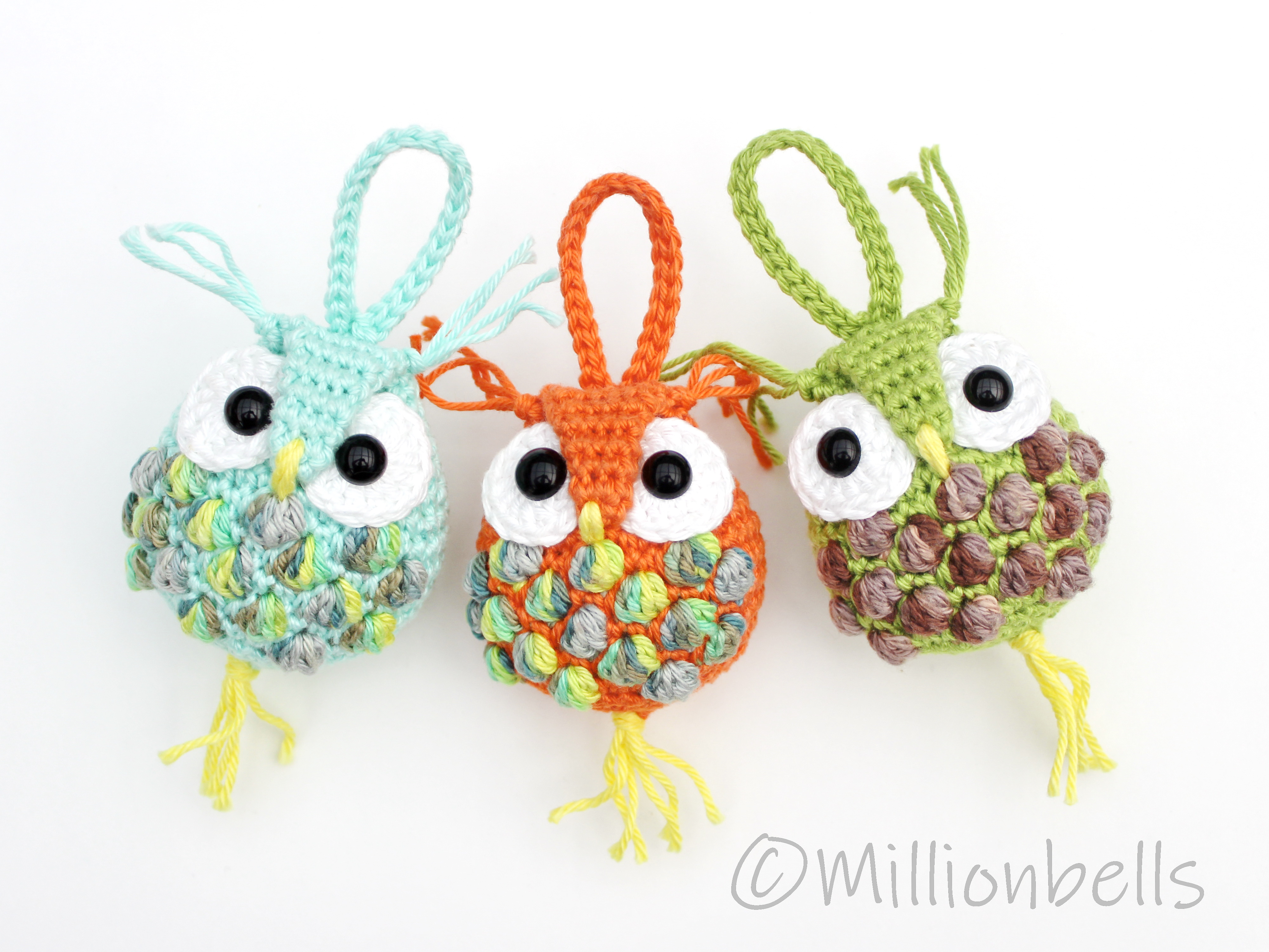 Keychain Owl Ornament Crochet Pattern Bag Charm Animal Amigurumi