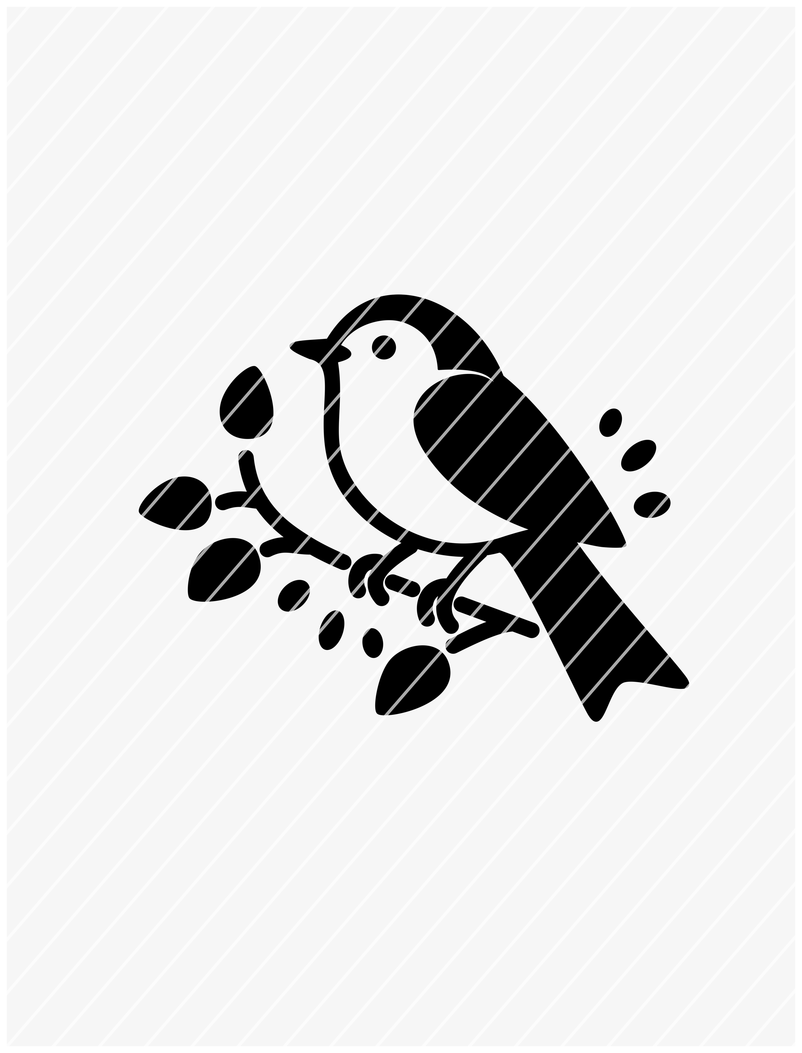 Minimalist Bird on Branch Cutting File – SVG DXF PNG PDF for Plotters