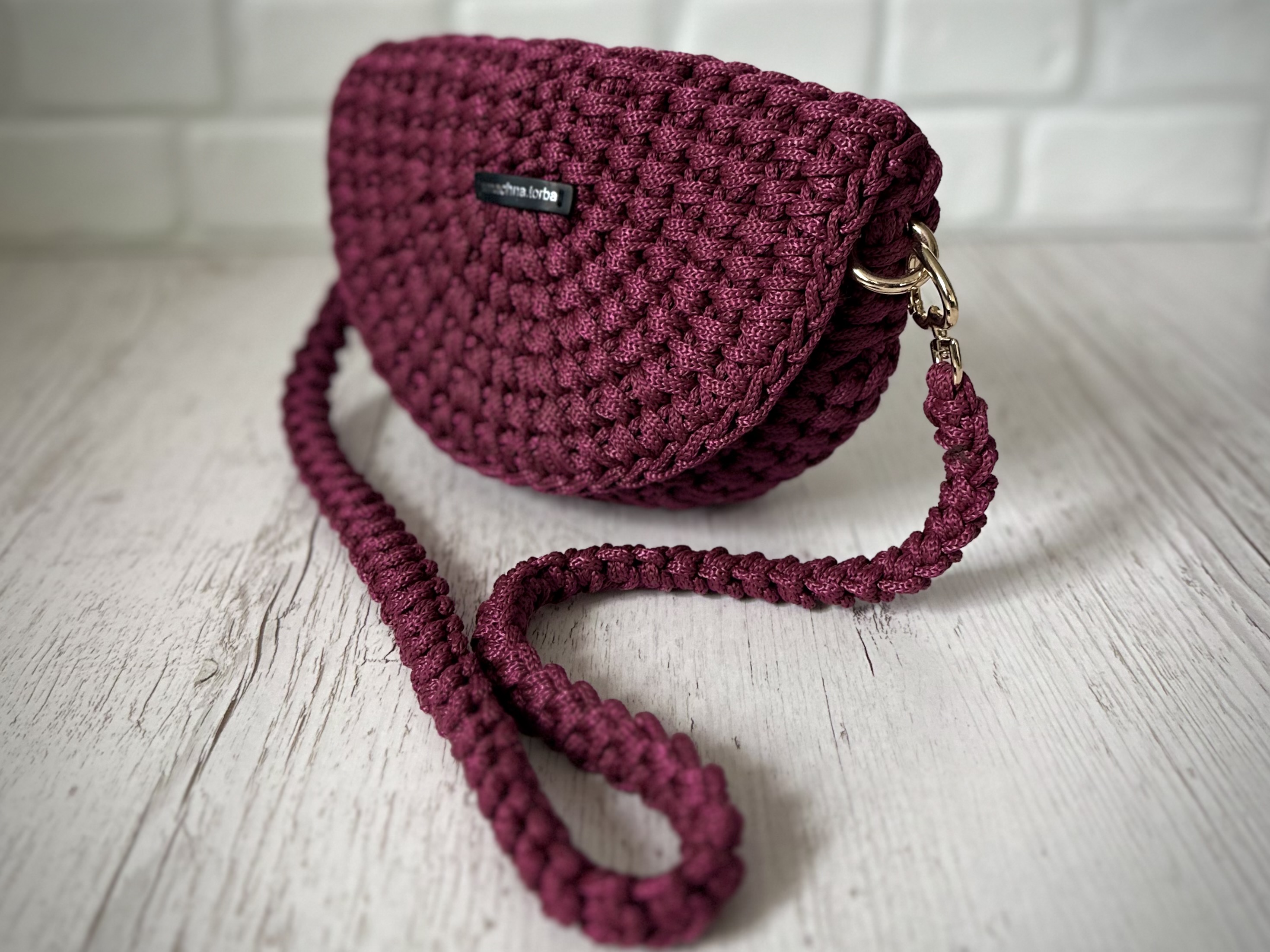 Crochet pattern half moon handbag PDF digital and video tutorial