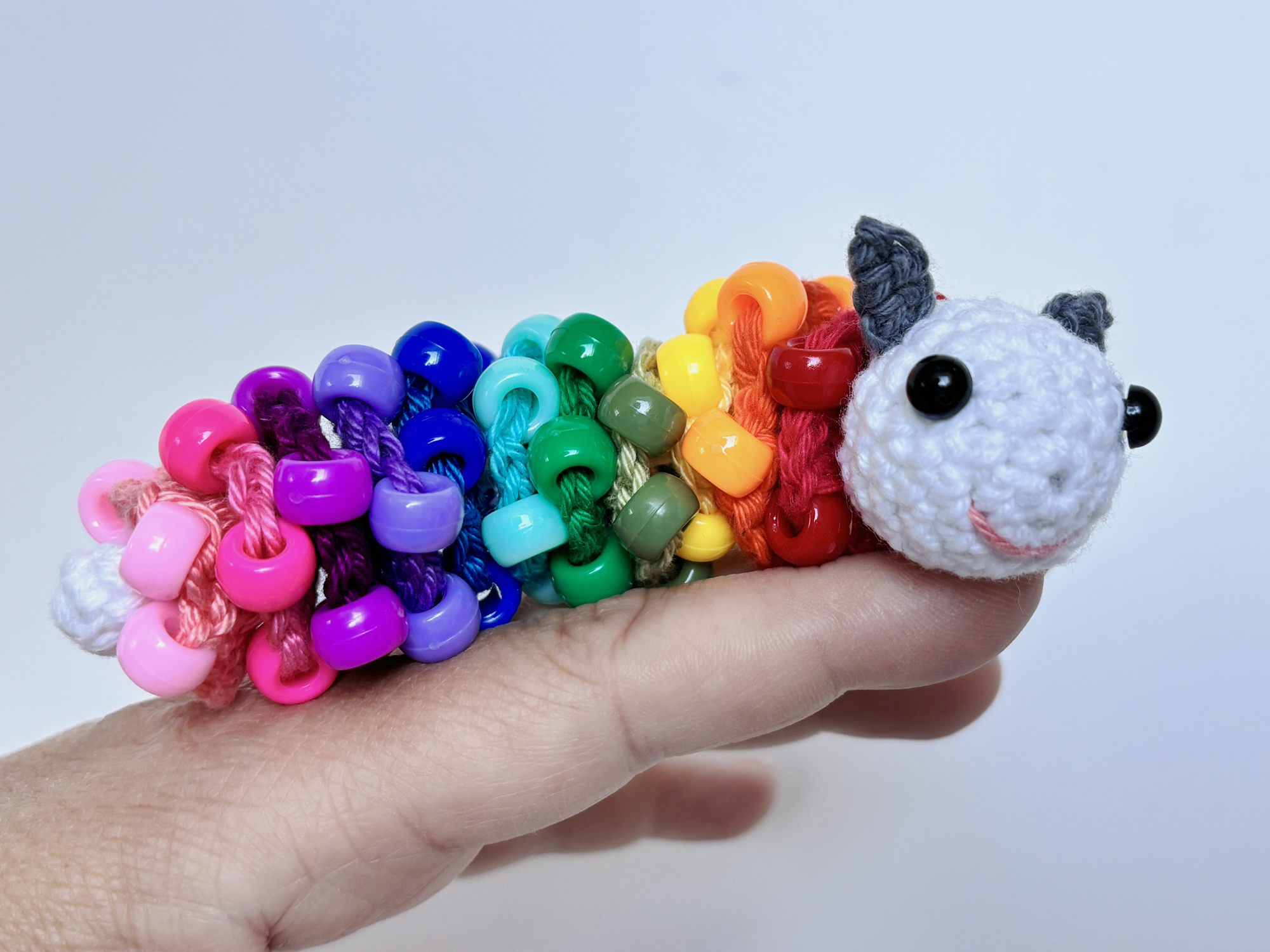 Beaded Fidget Caterpillar Crochet Pattern, Nosew Fidgets Toy, Fidgettoy