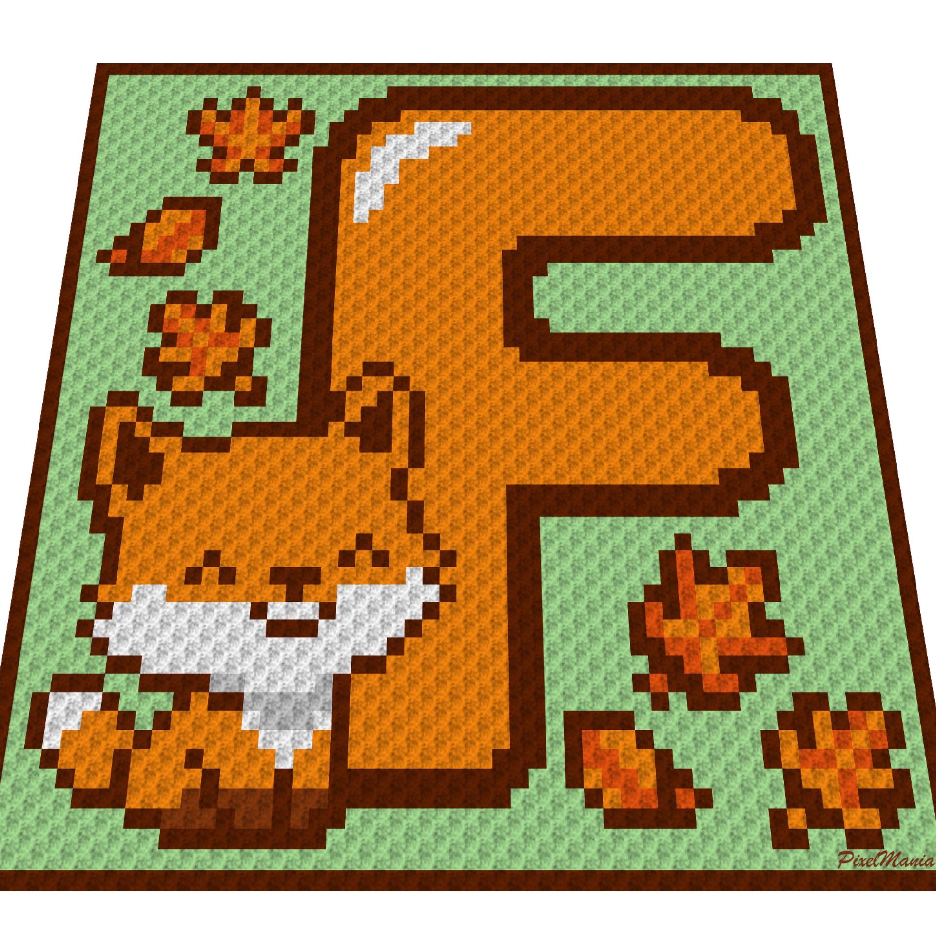 F - Fox - pattern for c2c crochet blanket